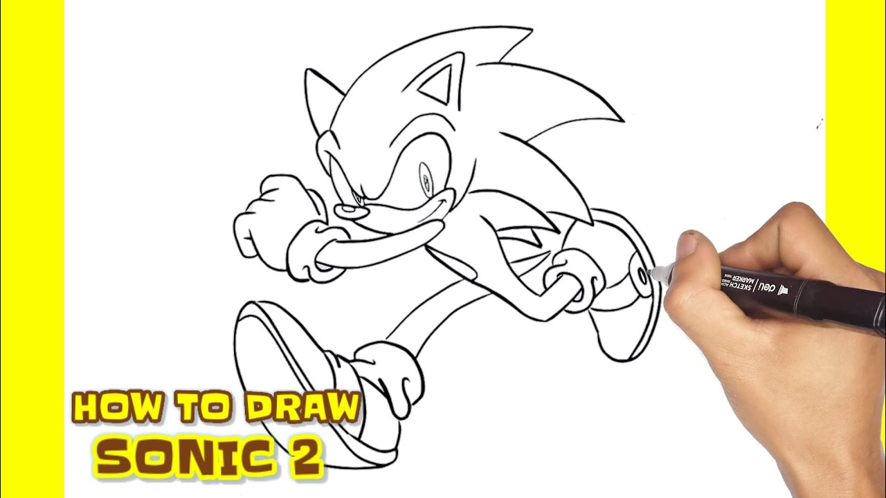 How to draw Sonic 2 - Running speed - YouTube