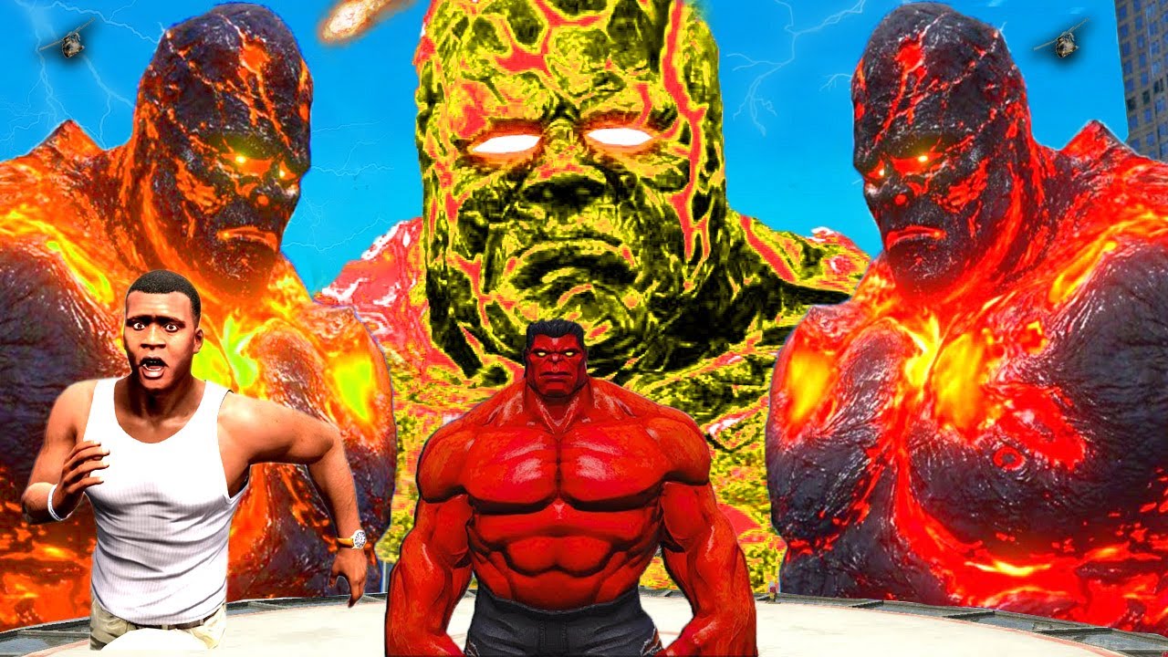 Giant "LAVA TITAN" Killed RED HULK And Attacked Los Santos in GTA5 ...