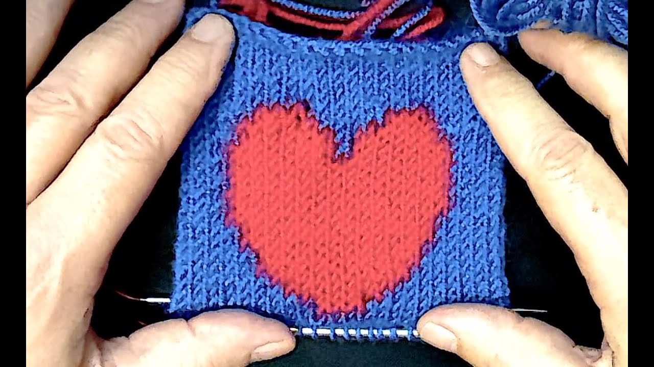 Intarsia-in-the-round Heart Motif - YouTube