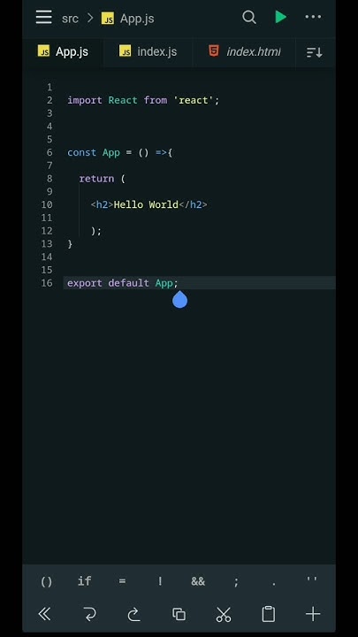 React.js "Hello World" in mobile 2024 | #js #reactjs #programming #shortzed - YouTube