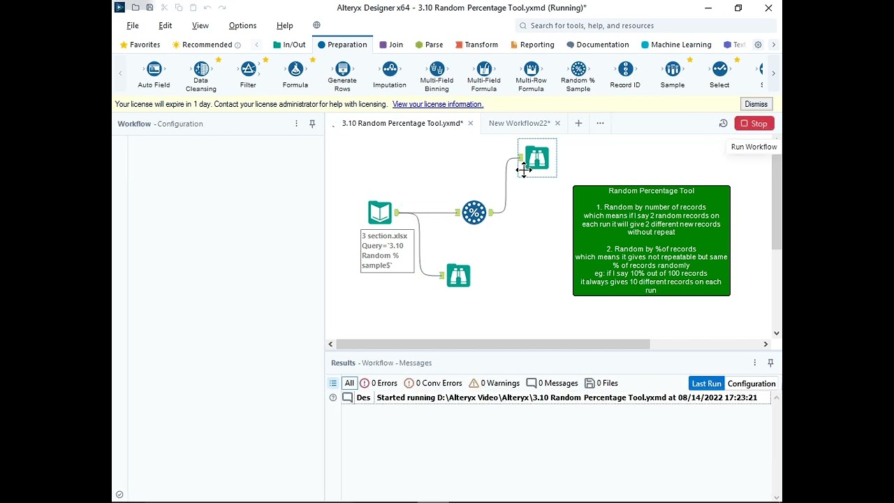 Chapter 3.10-Alteryx Random % Sample Tool.mp4 - YouTube