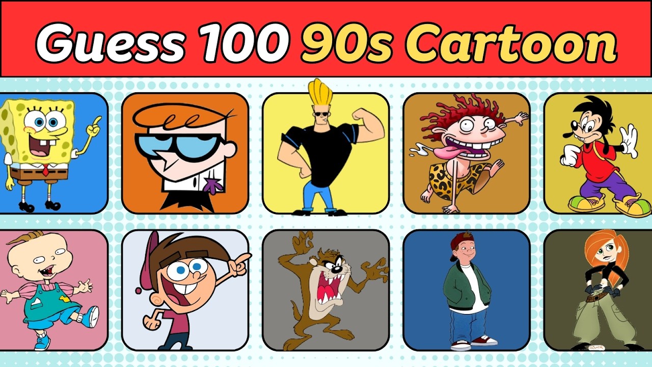 Guess 100 American 90s Cartoon Characters | Guess The Cartoon Character ...