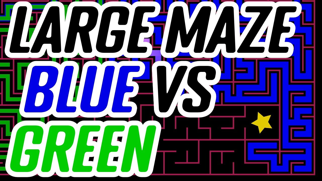 Blue vs. Green: A Riveting Maze Confrontation 🔵💚 #LargeMaze - YouTube