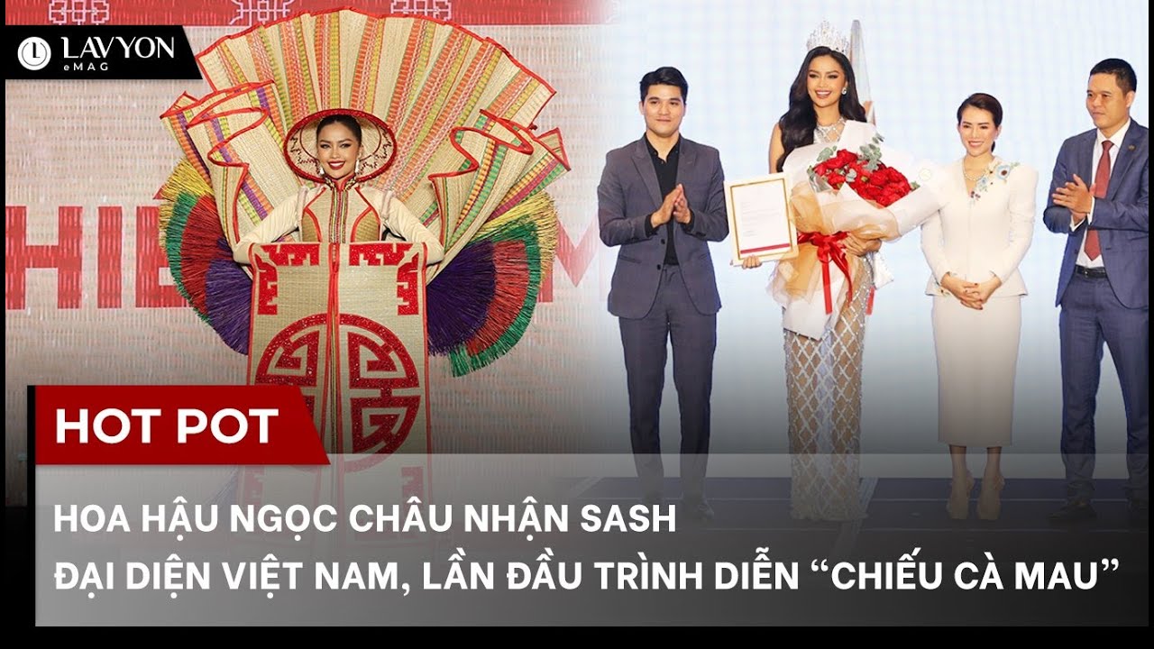 Hoa hậu Ngọc Châu nhận sash Miss Universe Việt Nam, lần đầu trình diễn ...