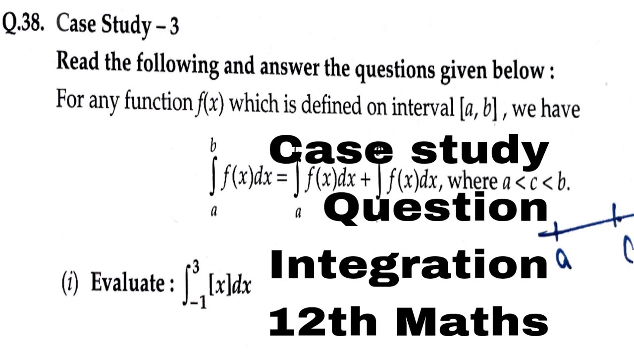 Case study Question Integration 12th Maths - YouTube