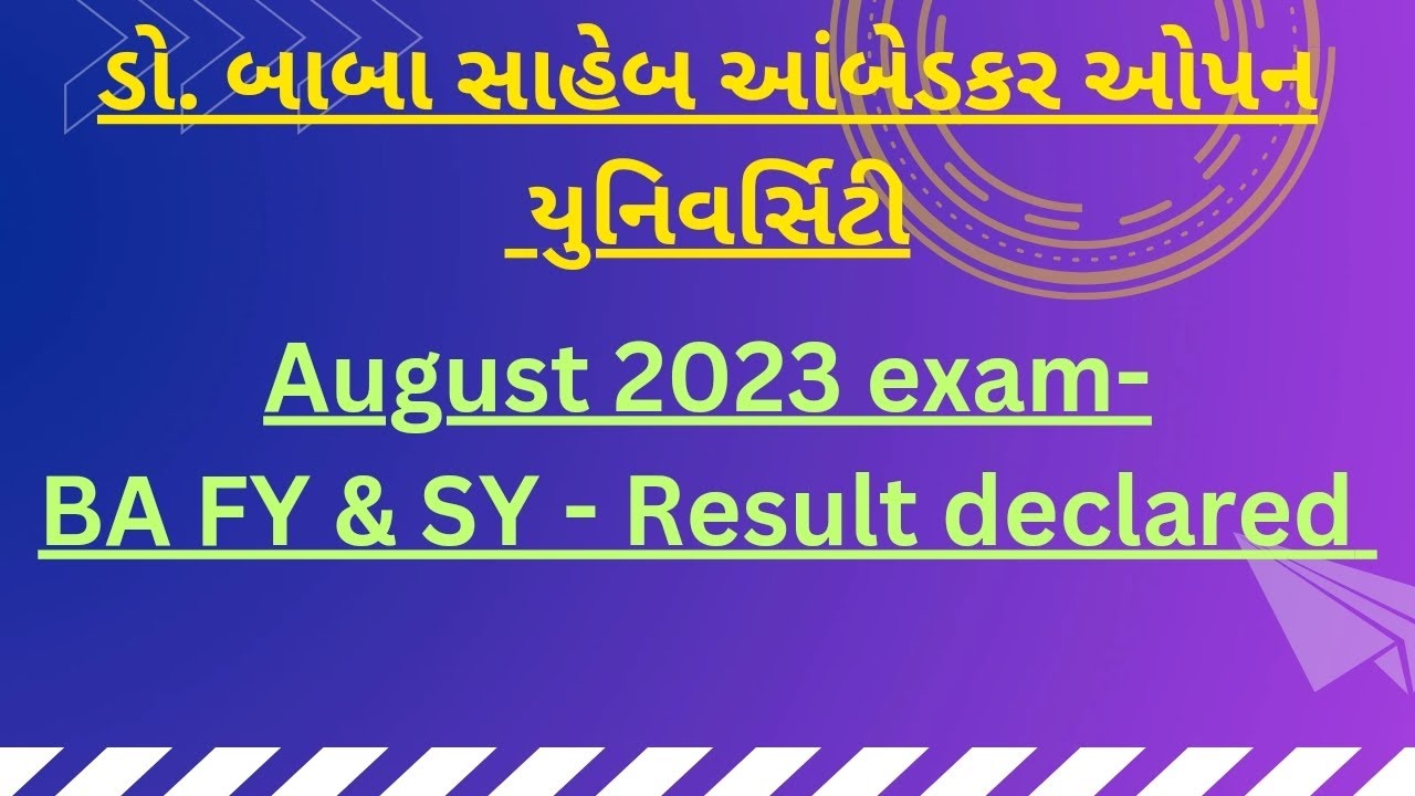 Baou portal update : August 2023 examination - BA FY & SY result is ...