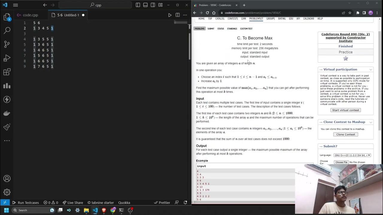 1856C To Become Max || Codeforces Round 890 (Div. 2) - YouTube