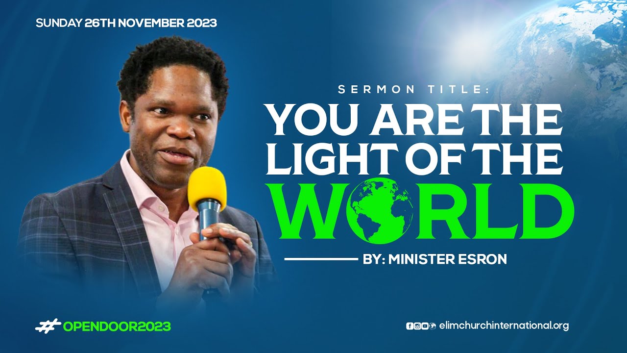 YOU ARE THE LIGHT OF THE WORLD || Minister Esron Tomlinson - YouTube