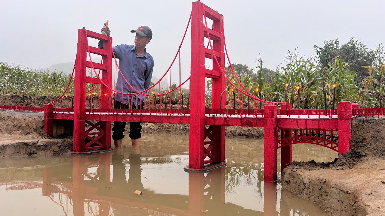 Build mini Golden Gate bridge - YouTube
