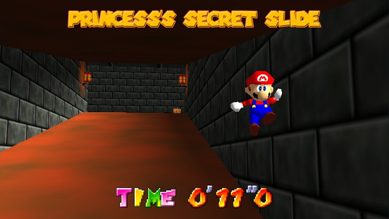Super Mario 64 - Princess's Secret Slide 11"07 (TAS) - YouTube