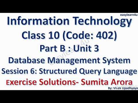 Class 10 | Code 402 | Database Session 6 Exercise Solutions | Fully Solved | Sumita Arora | OOo ...