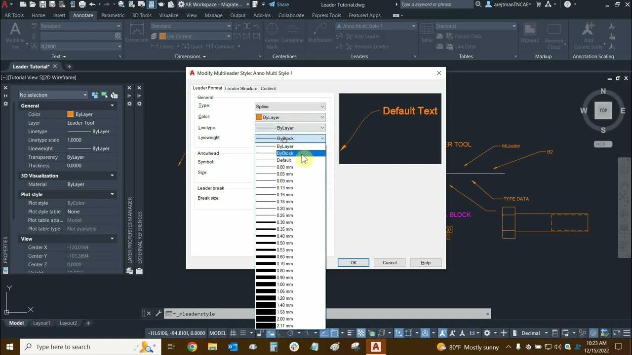 The Multileader Style Manager in AutoCAD - YouTube