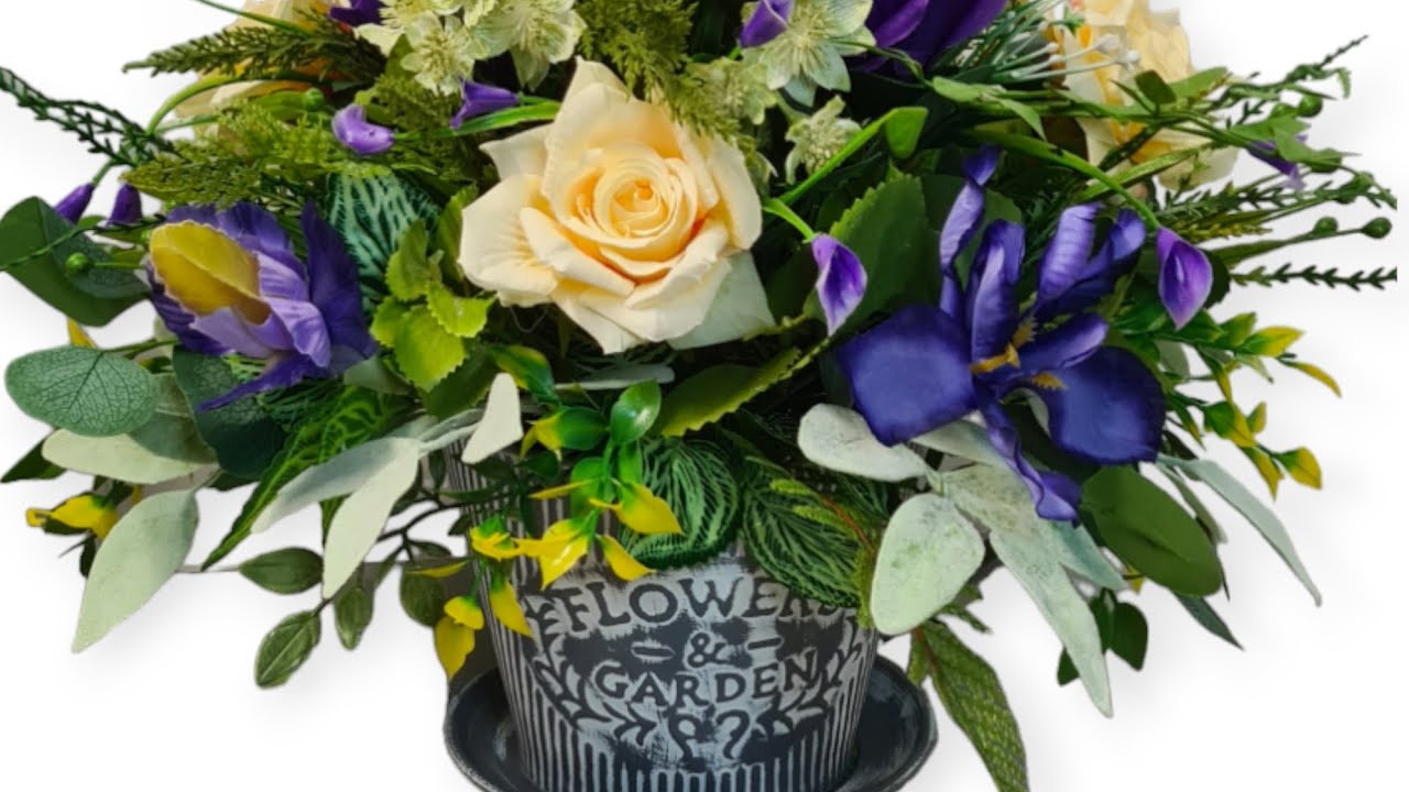 How to make an Artificial Garden Plant Pot Arrangement. - YouTube