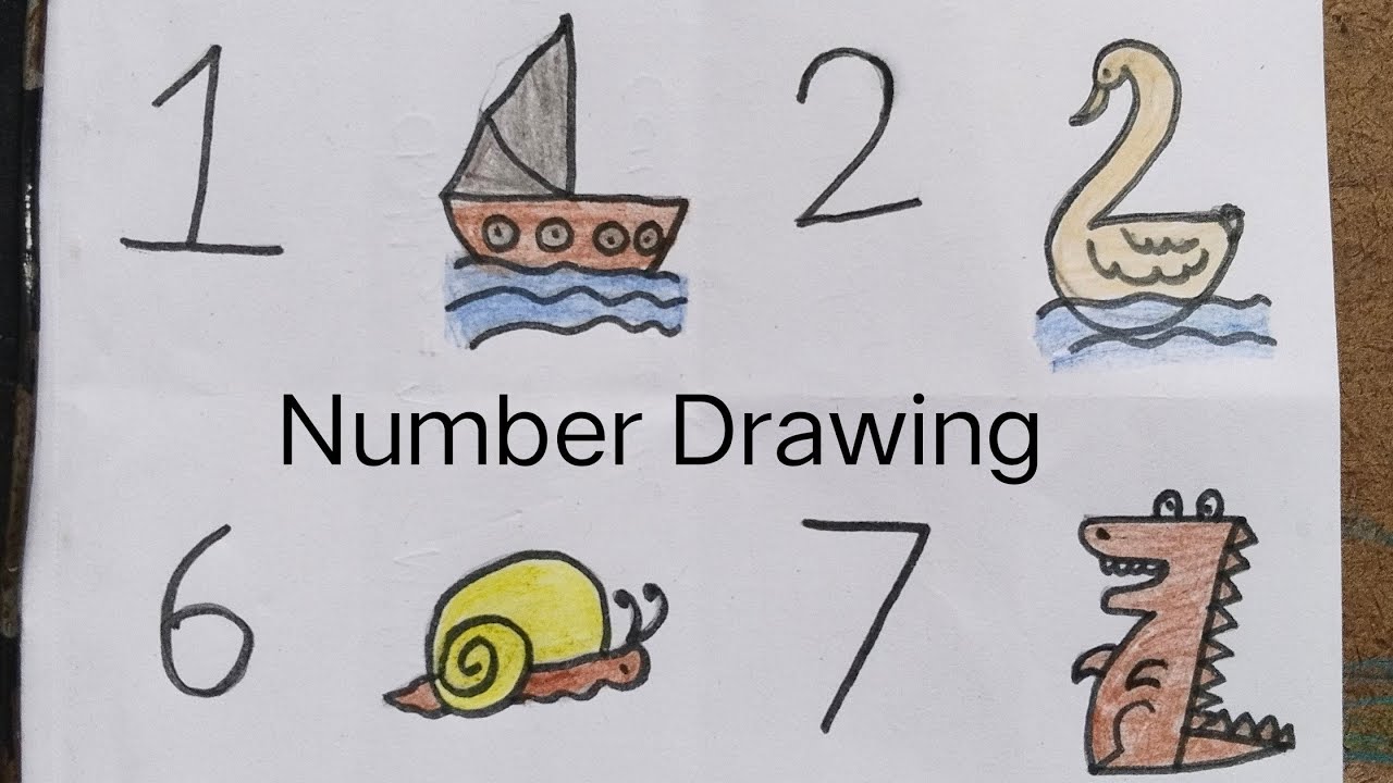 How to draw Anything from Number/Easy 9 Drawing from number for kids ...