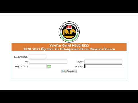 VAKIFLAR GENEL MÜDÜRLÜĞÜ BURS SONUÇLARI / VAKIFLAR BURSU AÇIKLANDI