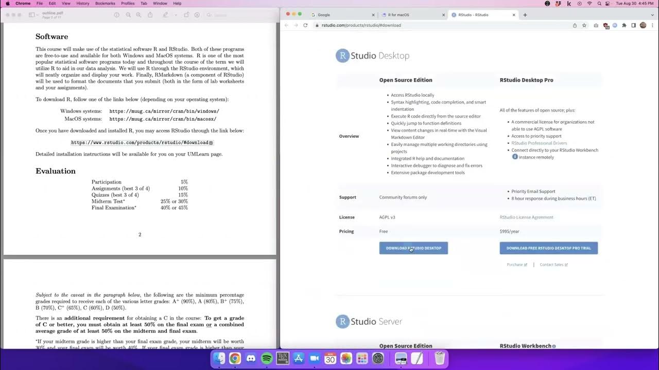 R, RStudio, RMarkdown Setup for Dept. of Statistics at the University of Manitoba (macOS) - YouTube