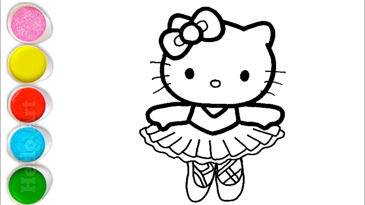 Cute Hello Kitty Drawing, Painting and Coloring For Kids and Toddlers ...