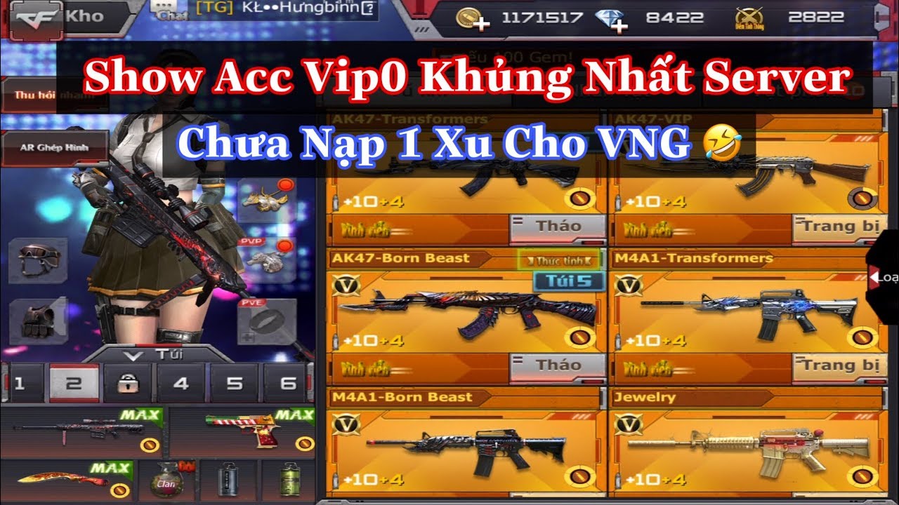 CF Legends : Show Acc VIP 0 Khủng Nhất Sever Full VIP Không Mất 1 Xu ...
