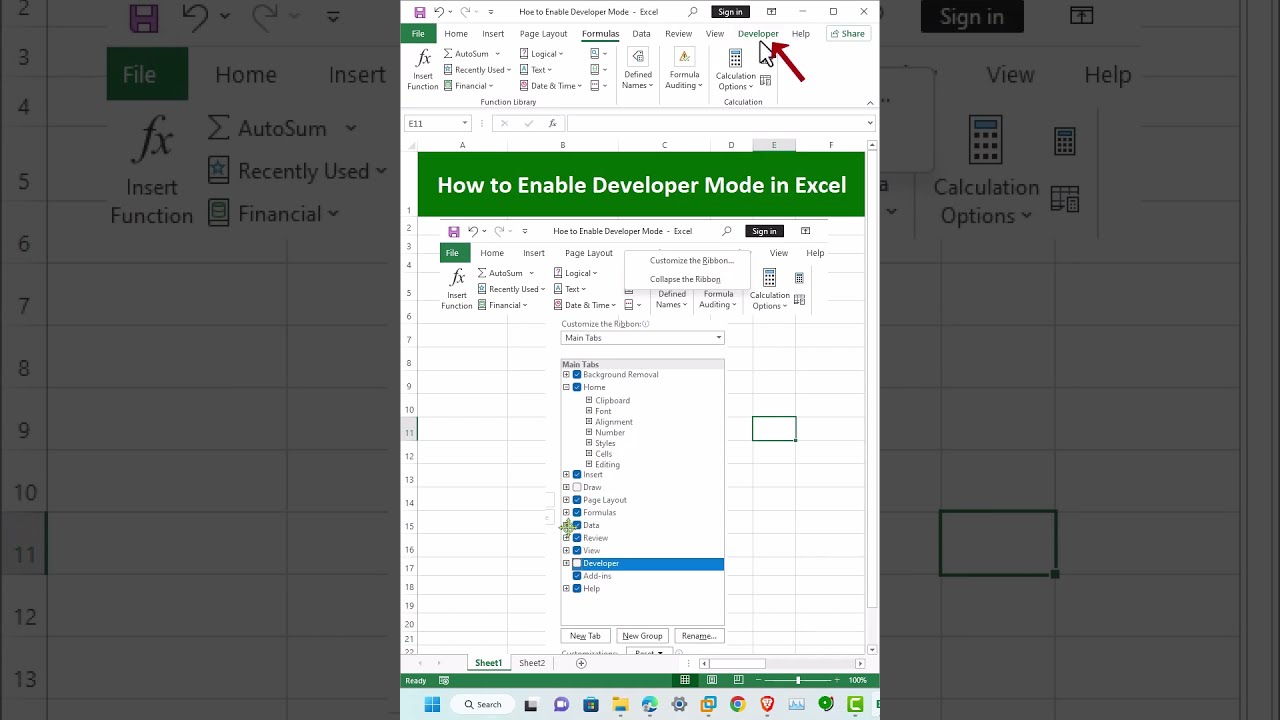 How To Enable Developer Mode In Excel YouTube How To Enable Developer Mode In Excel YouTube