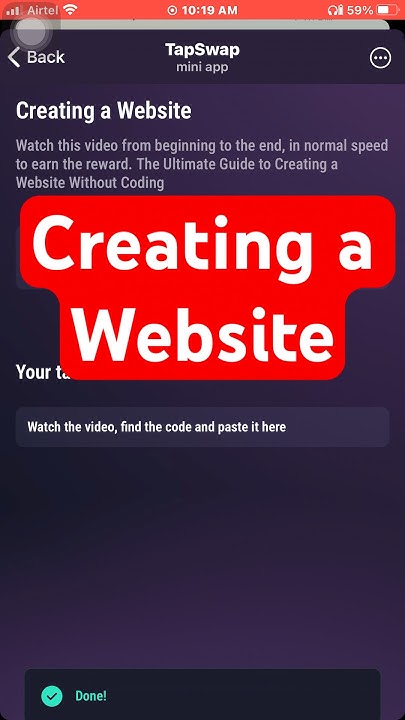 Creating a Website | Tapswap code || tapswap code Creating a Website #tapswapcode #crypto - YouTube