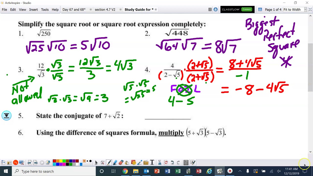 Advanced Algebra Study Guide Ch 4 5 - YouTube