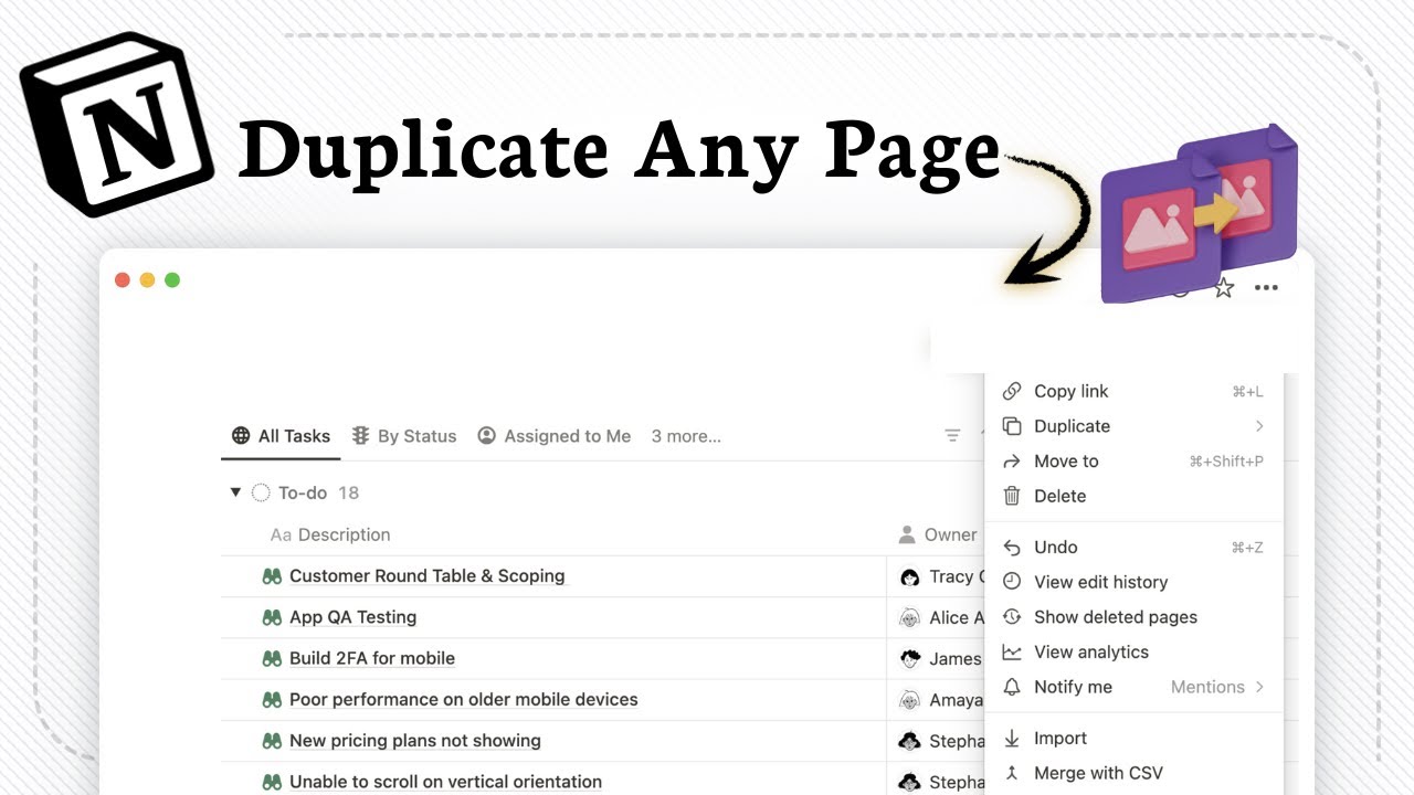 How to Duplicate Any Notion Page (In Just a Few Clicks) - YouTube