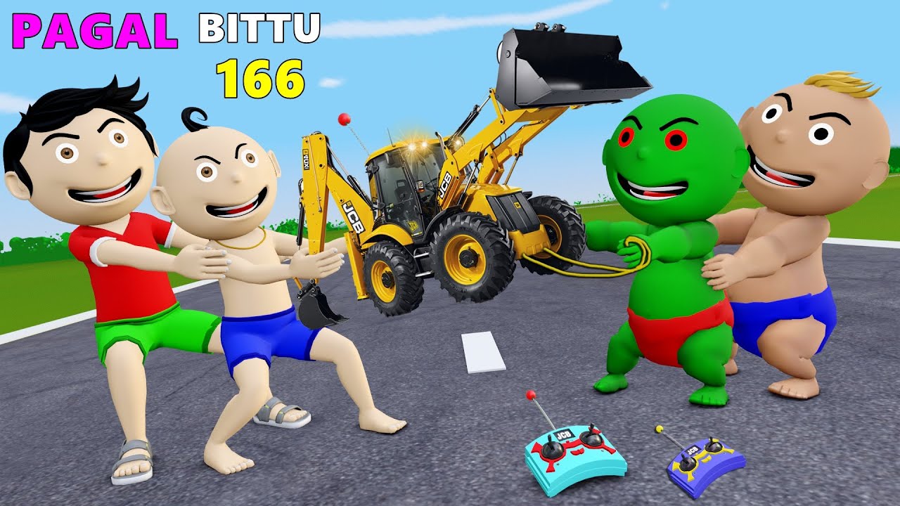 Pagal Bittu Sittu 166 | Jcb Wala Cartoon | Jcb Tractor Cartoon | Gadi ...