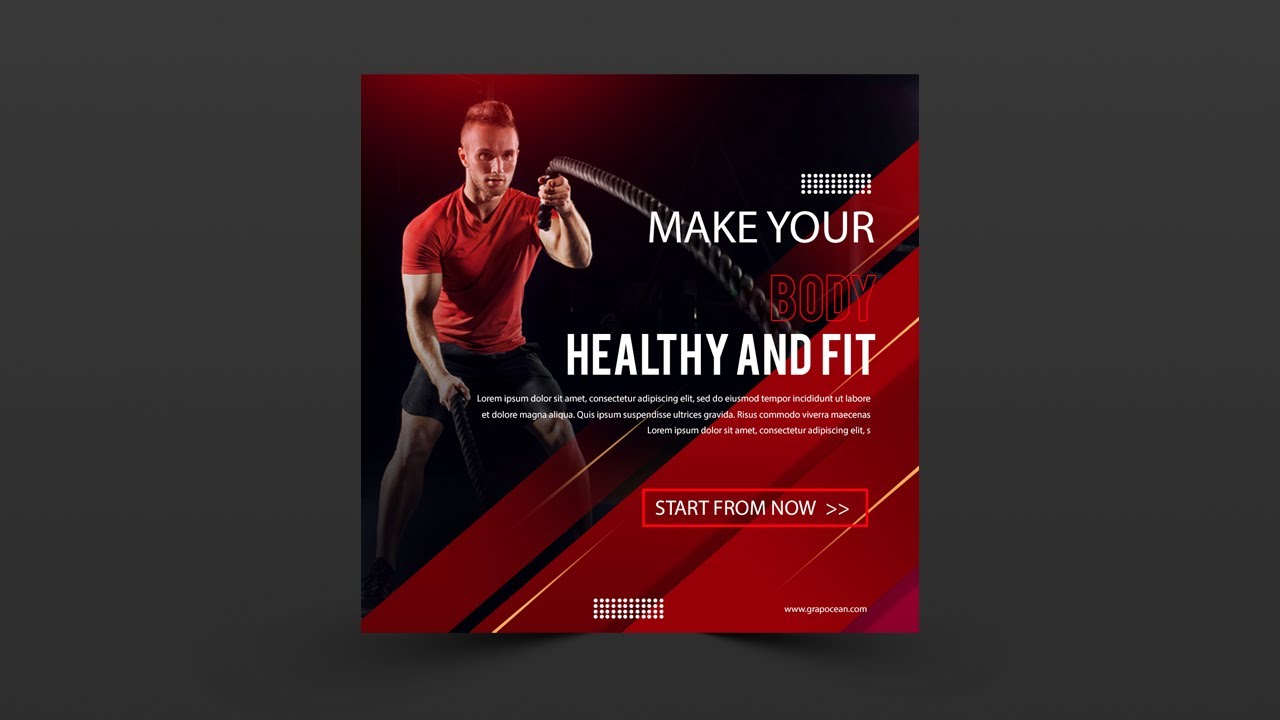 Free Social Media Post Banner Design Photoshop Cc Tutorial Youtube