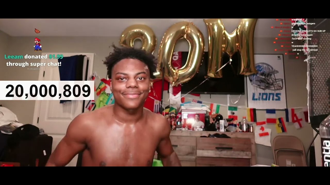 ishowspeed finally reached to 20 million subscribers - YouTube