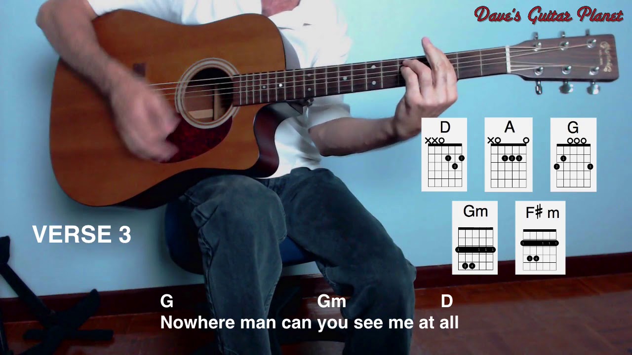 "Nowhere Man" Beatles EZ Strum & Sing Along For Lower Voices - YouTube