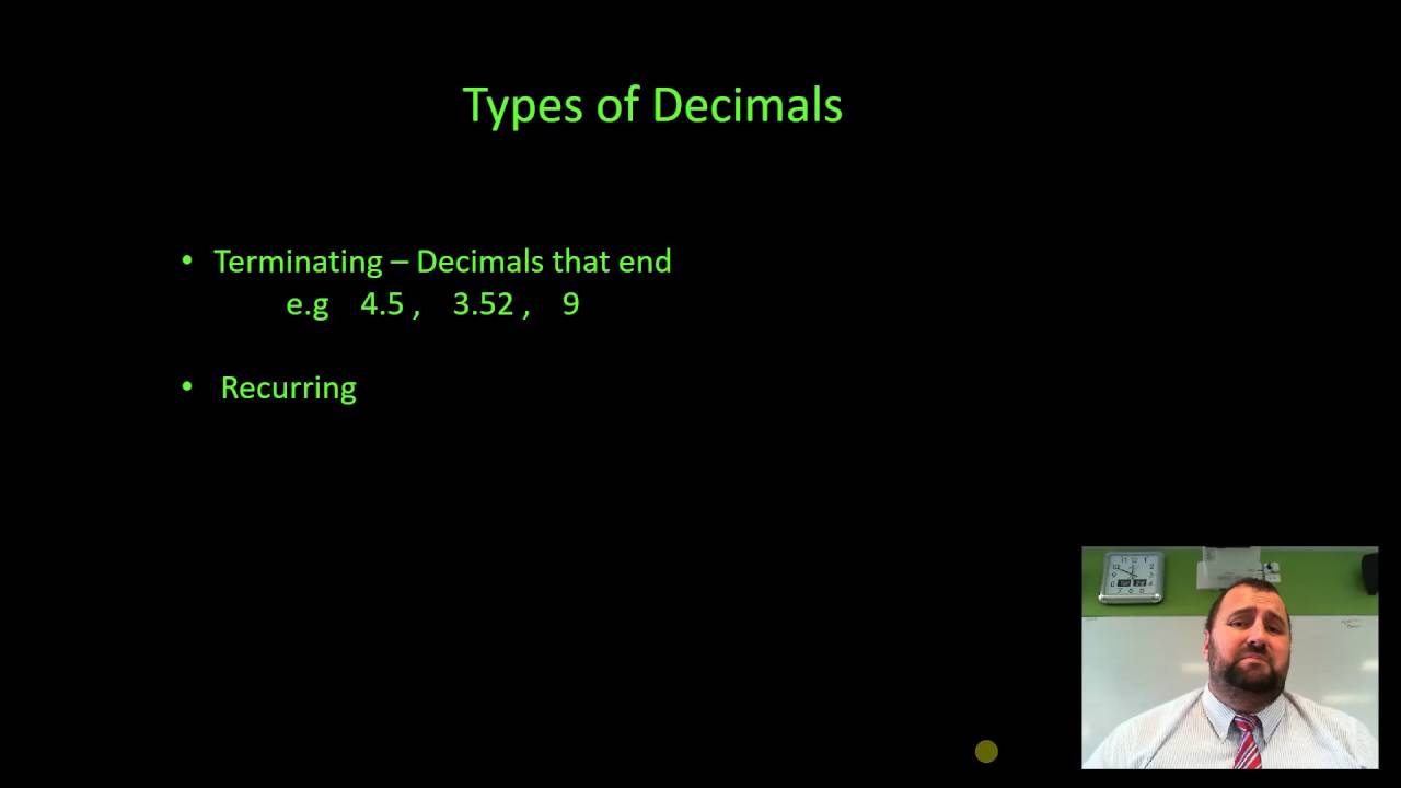 Types of Decimals - YouTube