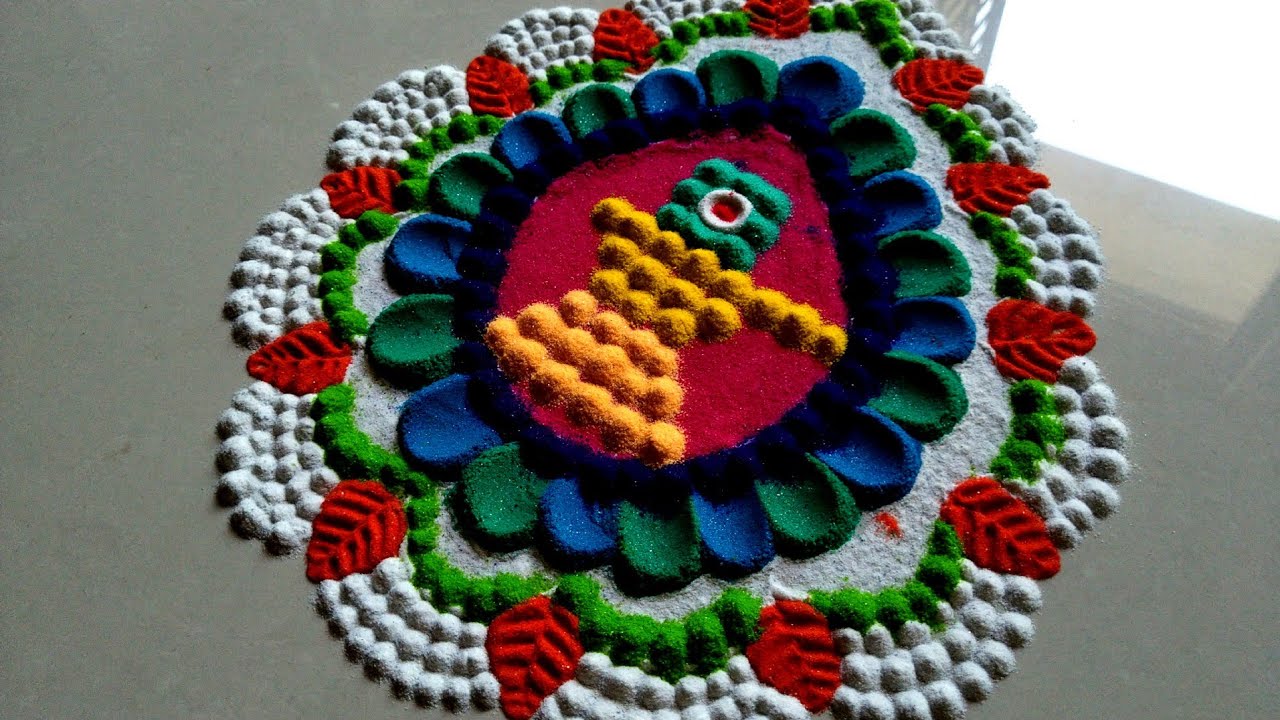 Maha Shivratri special Rangoli design / easy quick Rangoli #747 - YouTube