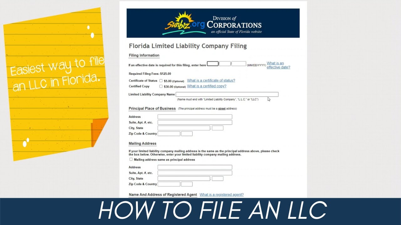 How To File A LLC In Florida | Pay Yourself (Step By Step) - YouTube