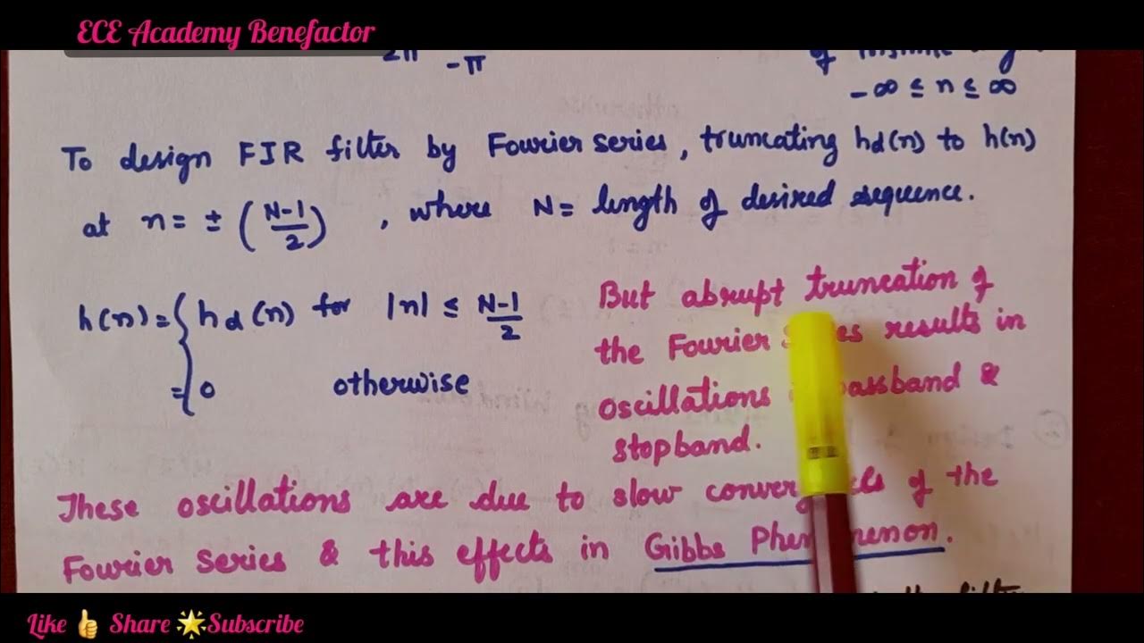 DSP | FIR filter design | Gibbs Phenomenon - YouTube