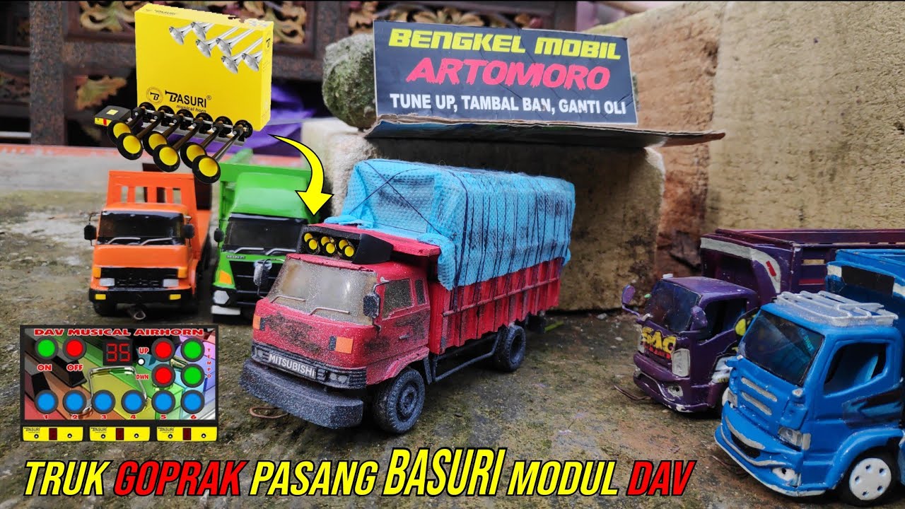TRUK GOPRAK PASANG BASURI MODUL DAV 6 CORONG | versi miniatur truk ...