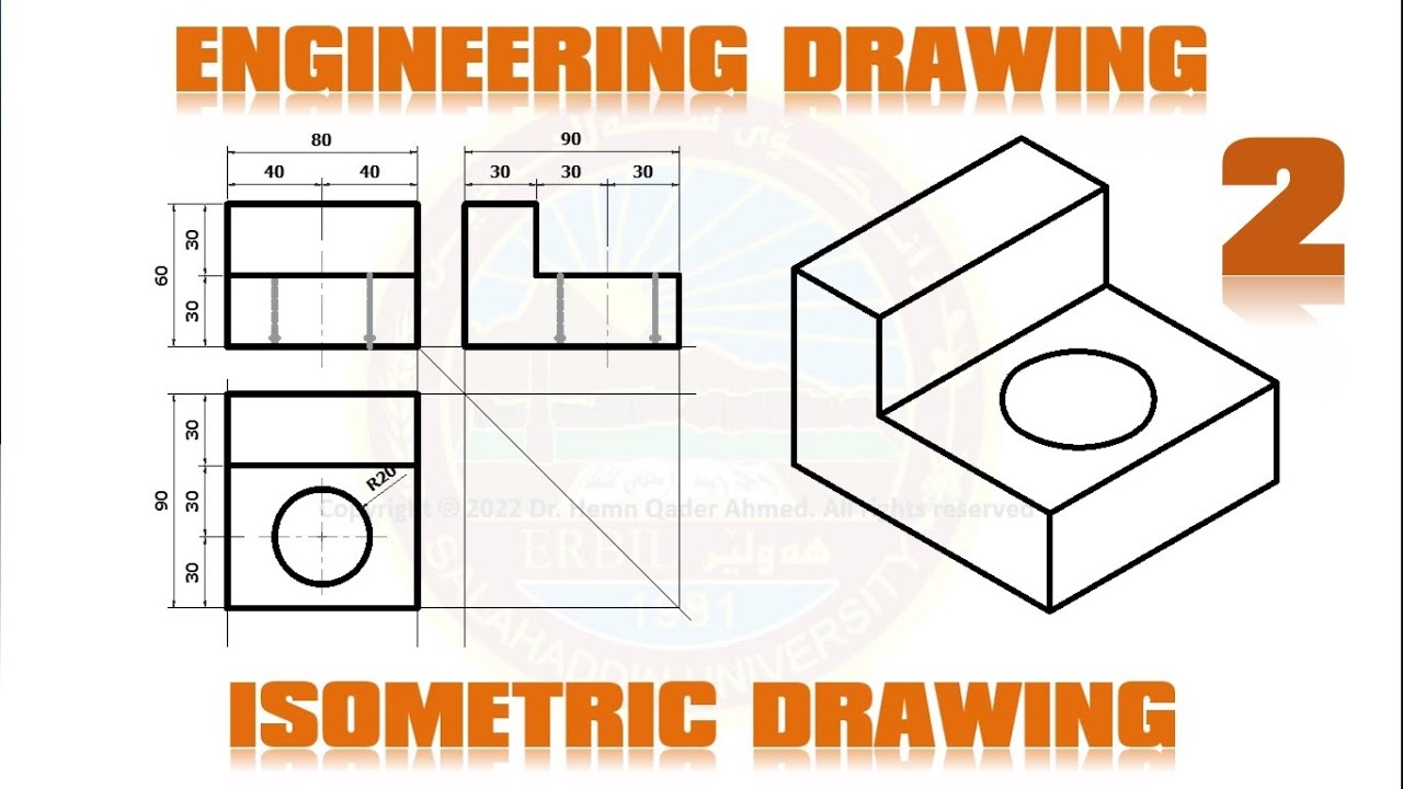 Engineering Drawing Isometric - YouTube