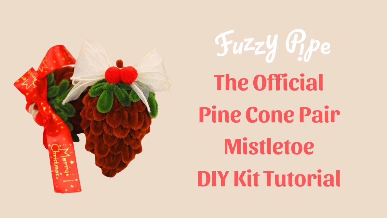 Pipe Cleaner DIY Kit Tutorial: Pine Cone Pair Mistletoe - YouTube