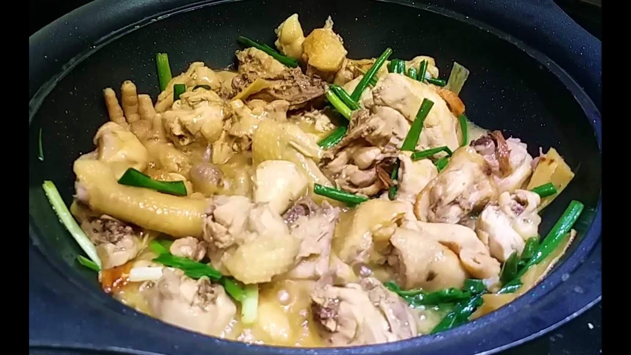 薑蔥煮雞煲 Stewed Chicken with Ginger and Scallion Hotpot - YouTube
