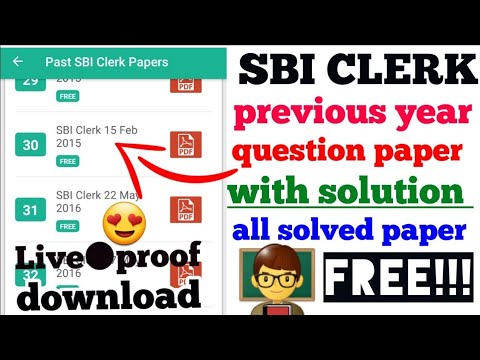 how to download sbi clerk previous year question paper with solution ...