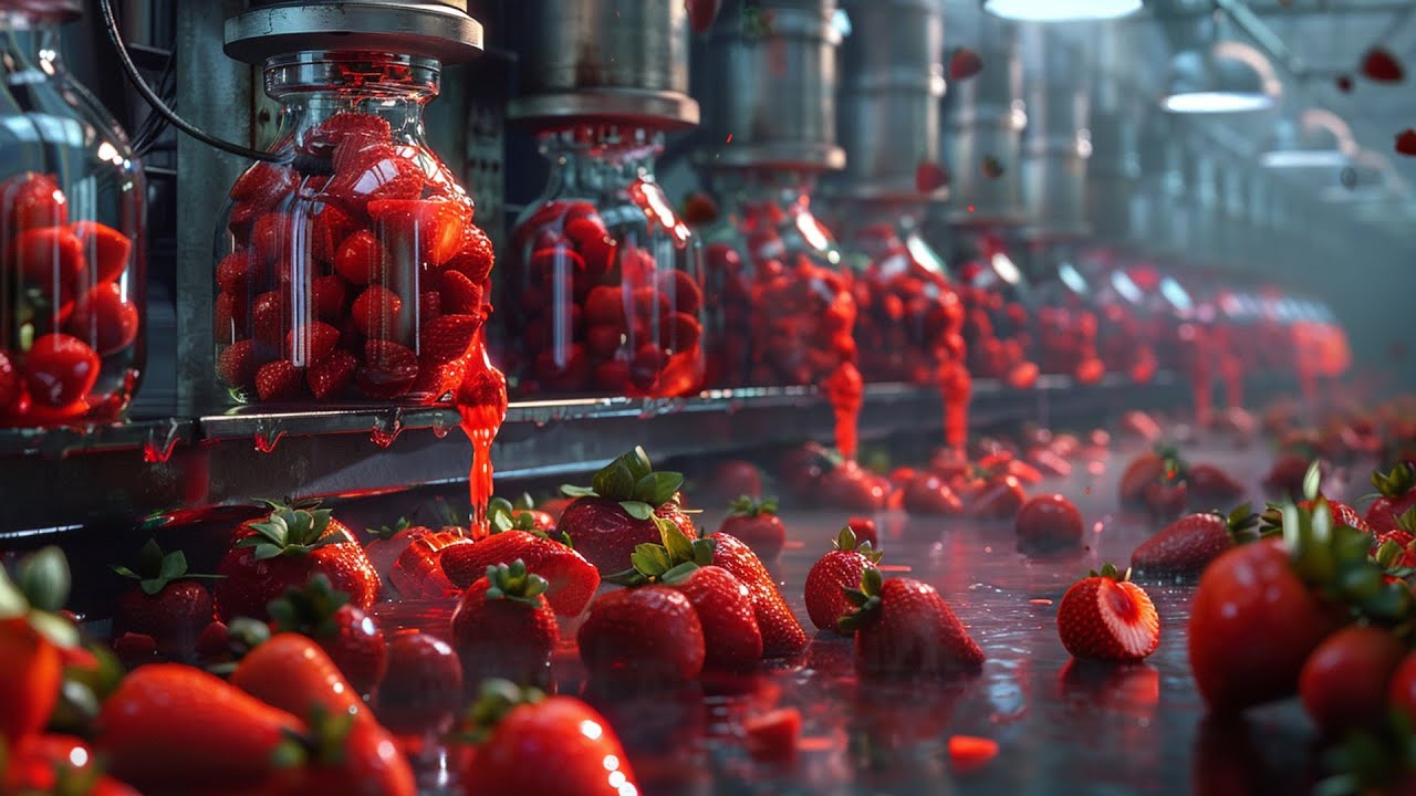 How Strawberry Jam Is Made In Factory | Strawberry Jam Factory Process ...