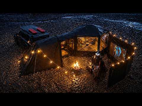 ☔️비 내리는 강변에서 만든 미친 캠핑 세팅! 강아지와 편안한 캠핑🚚 우중 솔로 캠핑│캠핑 브이로그│아이두젠 반타곤 인피니티 원터치 텐트│빗소리 ASMR