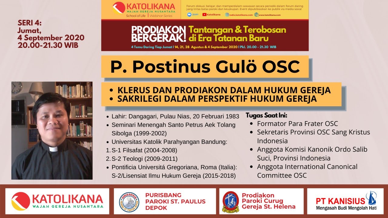 #ProdiakonBergerak #4 Romo Postinus Gulo OSC - YouTube