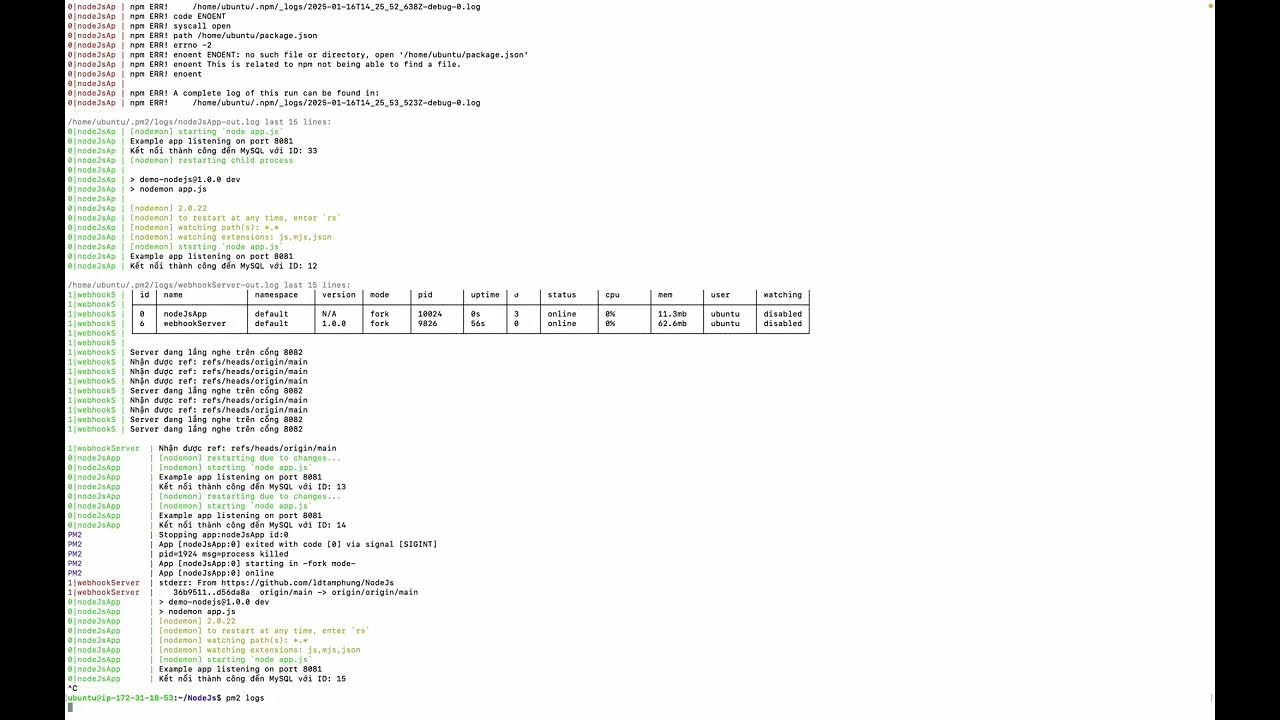 CICD Node.js webhook sử dụng PM2 và GitHub Webhook - YouTube