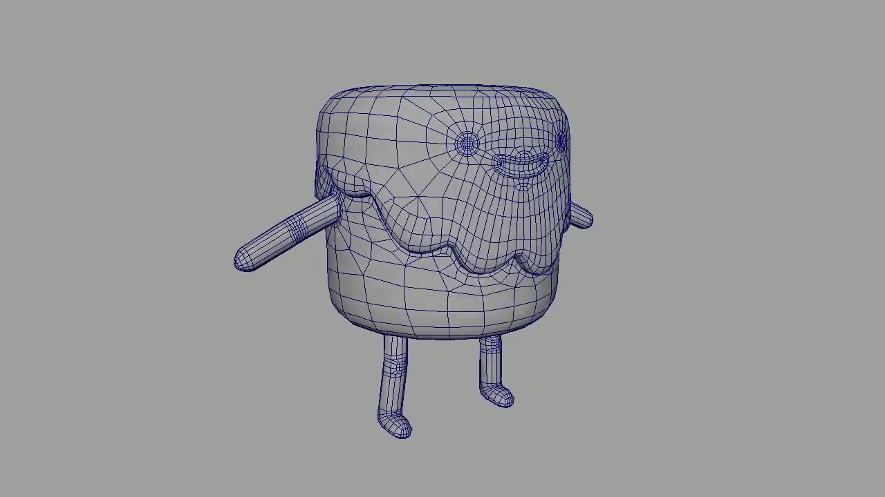 Adventure Time's Marshmallow Person - Wireframe Turntable (muted) - YouTube