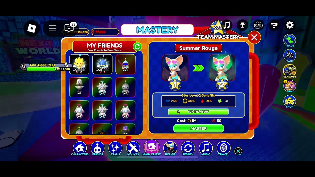 Roblox: Sonic Speed Simulator 2025: upgrade Summer Rouge: level 2 - YouTube