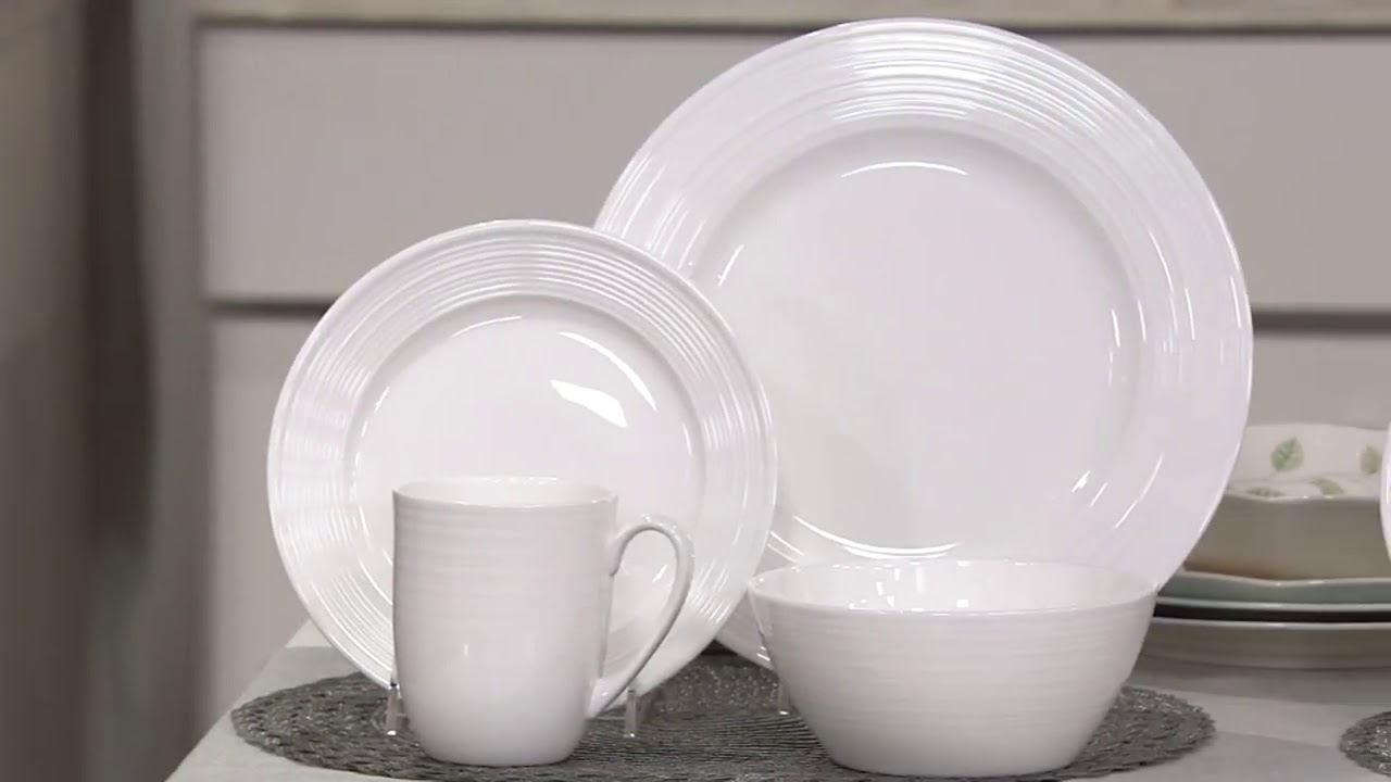 Lenox Bone China 16-Piece Service for 4 Dinnerware Set on QVC - YouTube