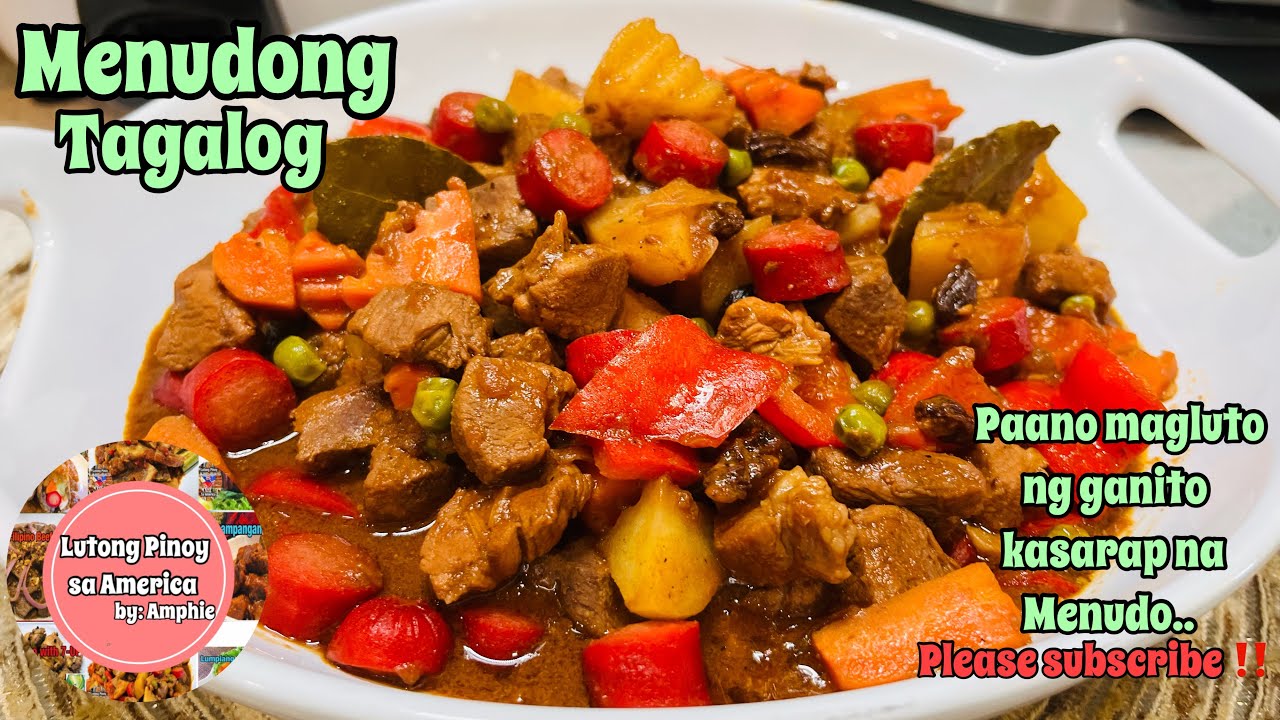 MENUDONG TAGALOG/ The Best Kahit Walang Tomato Sauce #menudo # ...