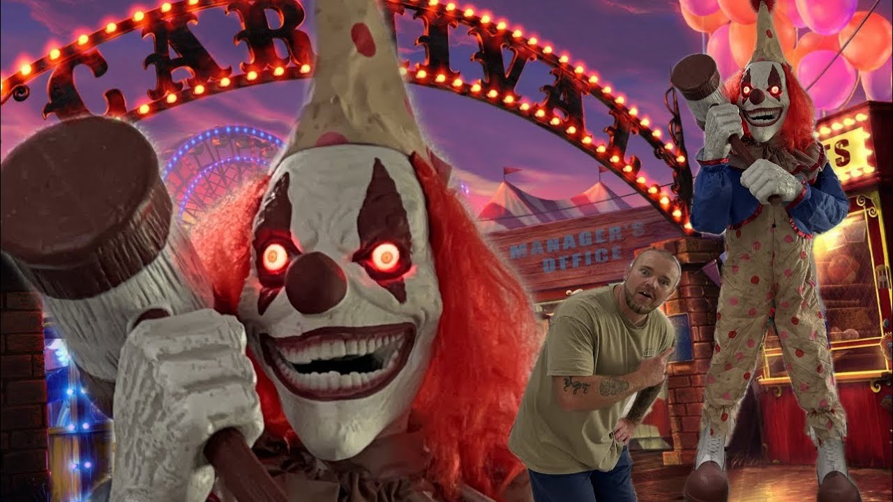 Carnival Carl Clown Animatronic from Home Depot - YouTube