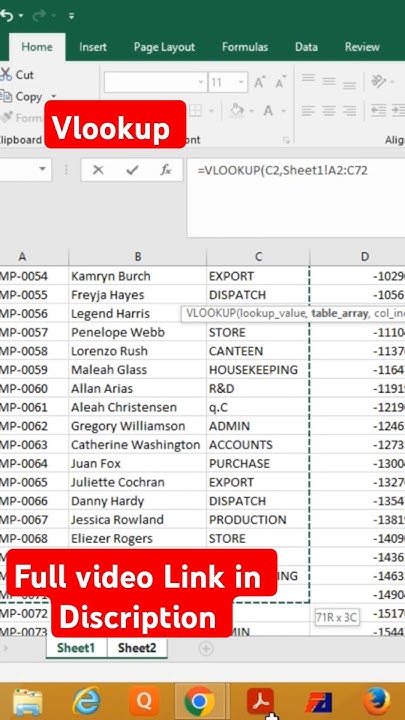 How to Apply Vlookup in Excel step by step guide. #vlookup #spreadsheets - YouTube