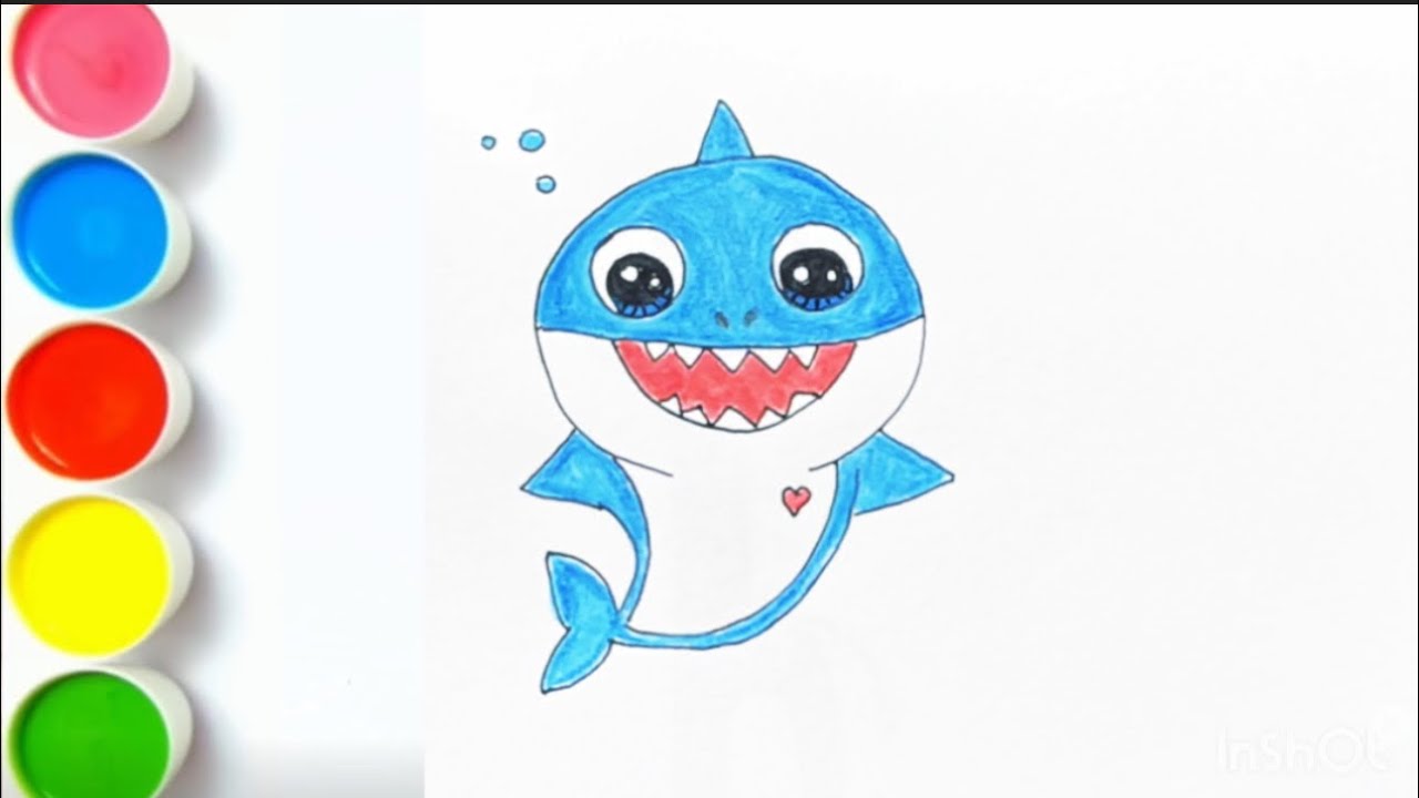 Baby Shark Family || Easy Daddy Shark drawing for kids #BabySharks # ...